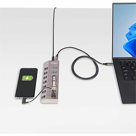 StarTech.com 7 Port Self Powered USB C Hub with Individual OnOff Switch DesktopLaptop USB C to ...