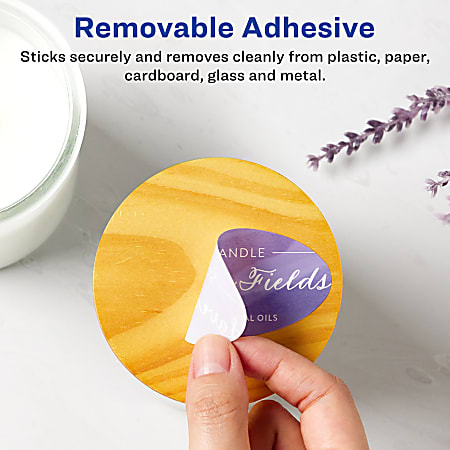 Avery Removable Labels With Sure Feed 94053 RMP50 Oval 1 x 2 White Pack ...