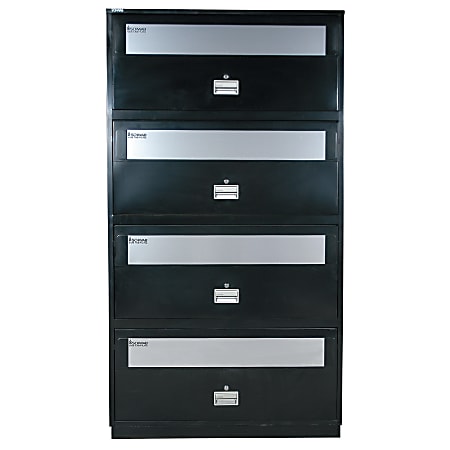 Schwab Series 5000 Insulated End Tab Filing Cabinet 4 High 43 W Black ...