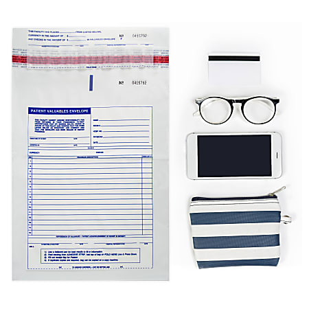 Patient Valuables Tamper Evident Form and Plastic Bag Combination ...