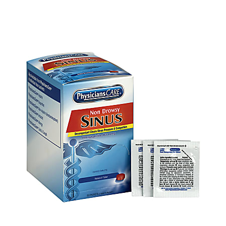 PhysiciansCare Sinus Decongestant Congestion Medication 1 Tablet Per ...