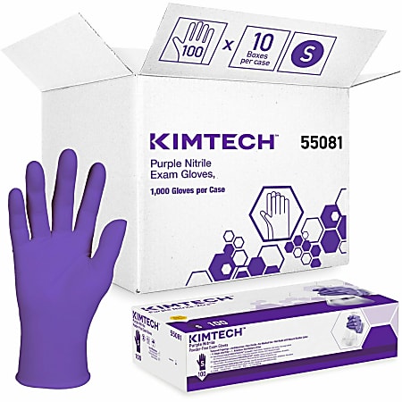 KIMTECH Purple Nitrile Exam Gloves Small Size 55081CT - Office Depot