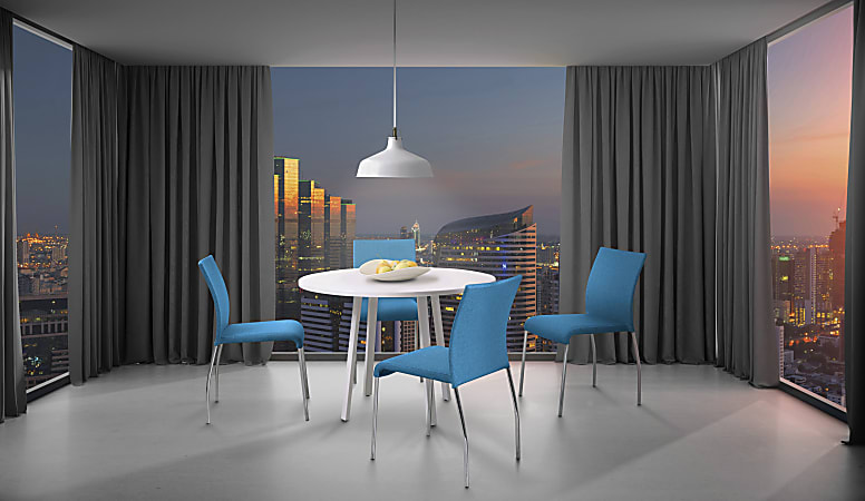 Ave Six Conway Stacking Chairs AquaSilver Set Of 4 - Office Depot