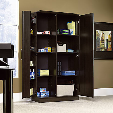 Realspace 36 W 12 Shelf Storage Cabinet Dakota Oak
