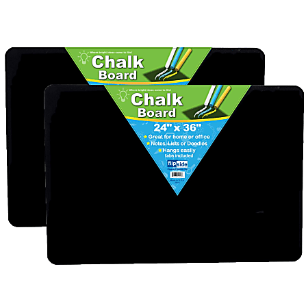 Flipside Products Chalkboards MDF 24 x 36 Black Pack Of 2 Chalkboards ...