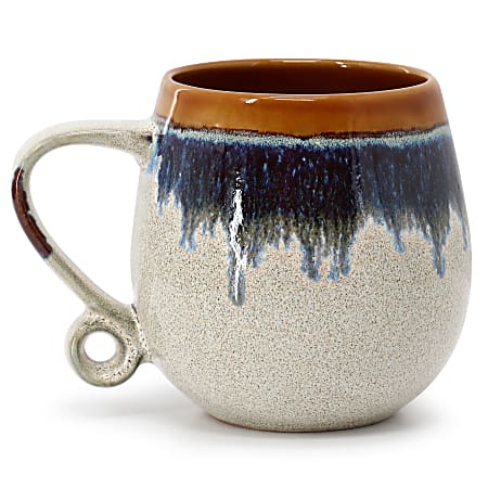 Meritage Lexington 4 Piece Stoneware 2 Tone Mug Set 20 Oz Brown ...