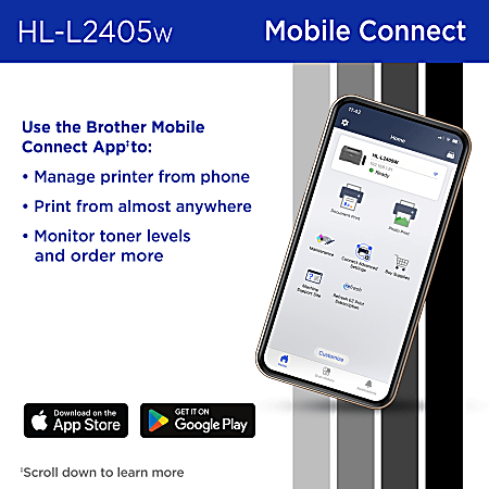 Brother HL L2405W Wireless Compact Monochrome Laser Printer Mobile ...