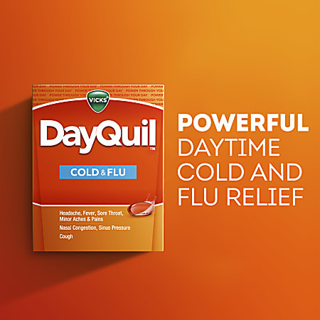 DayQuil Vicks Cold Flu Medicine Box Of 16 Liquicaps - Office Depot