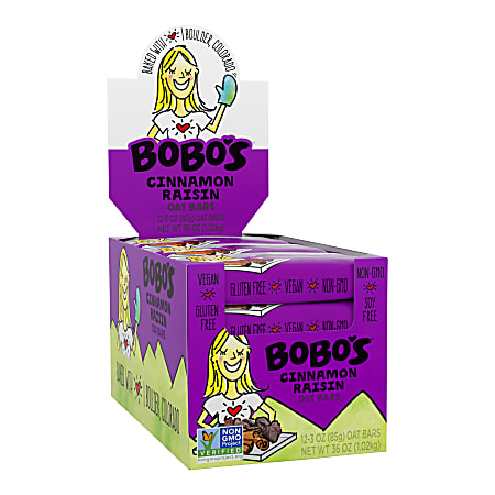 BOBOs Cinnamon Raisin Oat Bars 48 3 oz - Office Depot