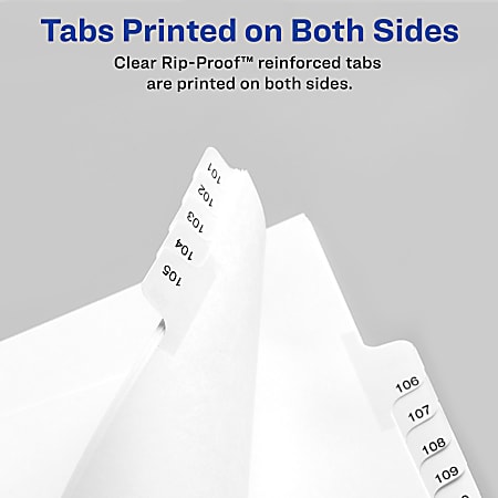 Avery Side Tab Legal Index Exhibit Dividers Tab Title 5 White Pack Of ...
