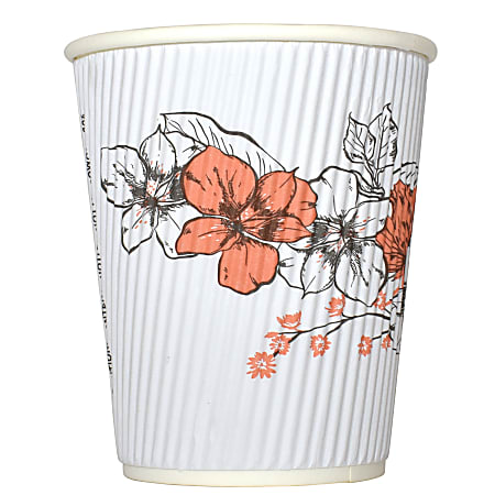 Hotel Emporium Floral Ripple Hot Cups 8 Oz 100percent Recycled White ...