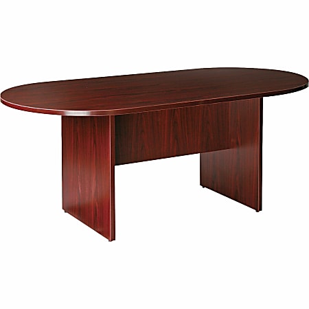 Lorell Essentials Oval Conference Table 72 W Mahogany - Office Depot