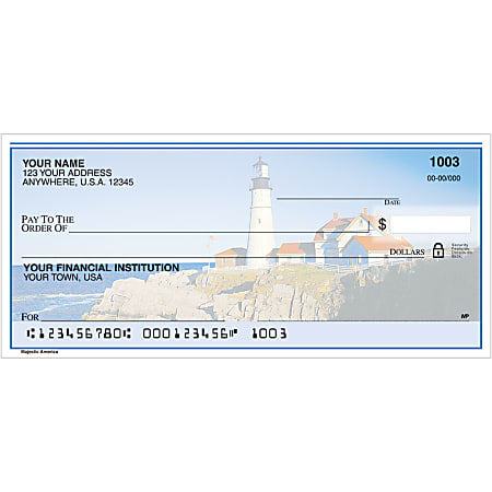 Custom Personal Single Checks Majestic America Box Of 60 Checks ...