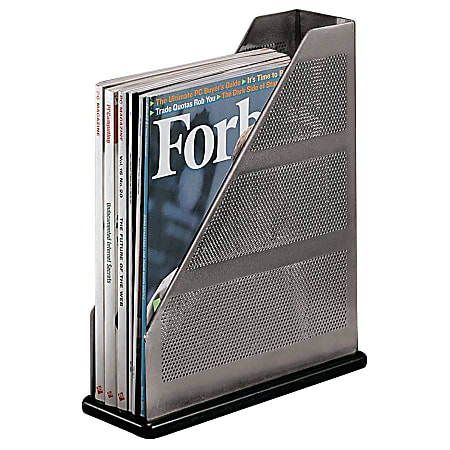 Rolodex Distinctions Punched Metal And Wood Magazine File BlackPewter ...