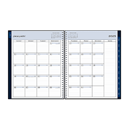 2025 Blue Sky WeeklyMonthly Planning Calendar 8 12 x 11 PassagesSolid ...