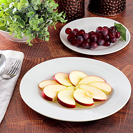 Gibson Home Everyday Embossed 12 Piece Round Ceramic Dinnerware Set ...