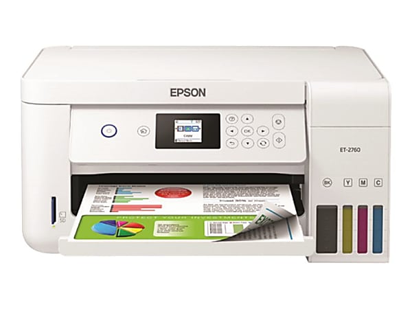 Epson Expression ET 2760 EcoTank Wireless Inkjet All In One Color Printer Office Depot
