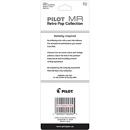 Pilot MR Retro Pop Collection Premium Ballpoint Pen Medium Point 1.0 mm ...