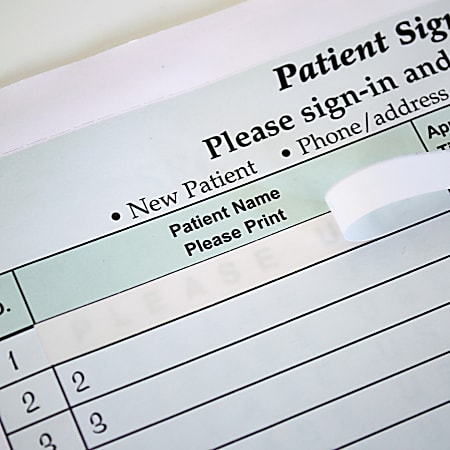 HIPAA Compliant PatientVisitor Privacy 2 Part Sign In Sheets 8 12 x 11 ...