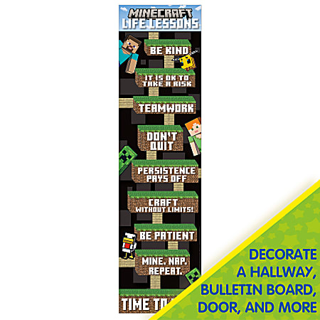 Eureka Minecraft Life Lessons Banners 12 x 45 Bundle Of 6 Banners ...