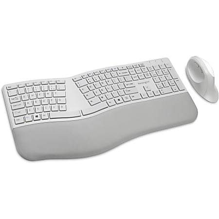Kensington Pro Fit Ergo Wireless Keyboard and Mouse Gray USB Wireless ...