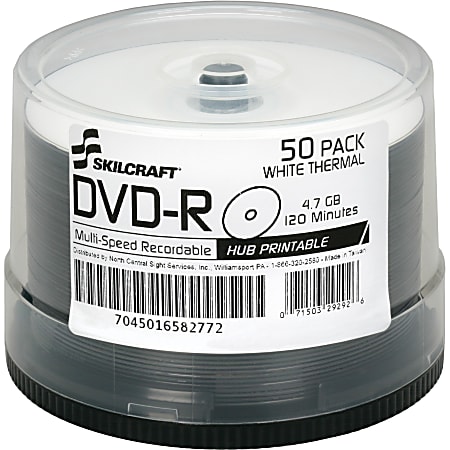 SKILCRAFT Laser Printable DVD R Recordable Media With Spindle 4.70 GB ...
