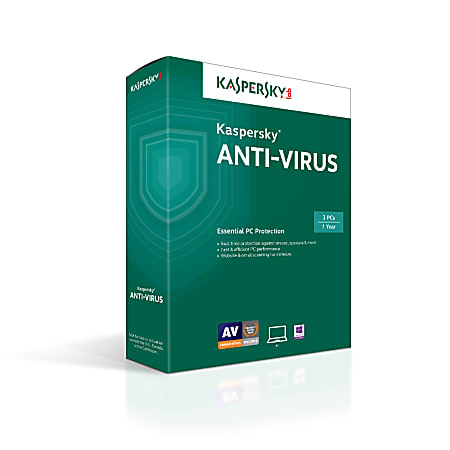Kaspersky Anti Virus 3 users 1 year Download Version - Office Depot