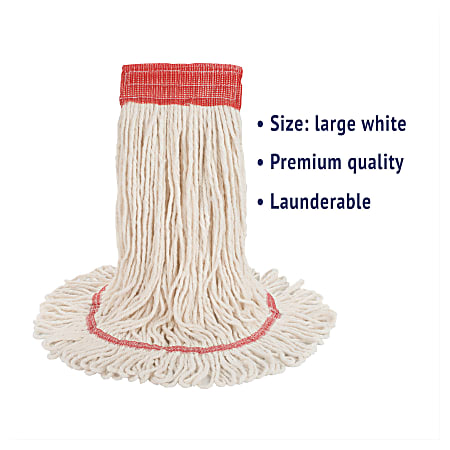 Boardwalk Super Loop Wet Mop Head Large White - Office Depot