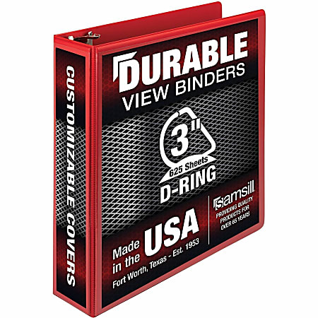 Samsill Durable Three Ring View Binder 3 Binder Capacity 625 Sheet ...