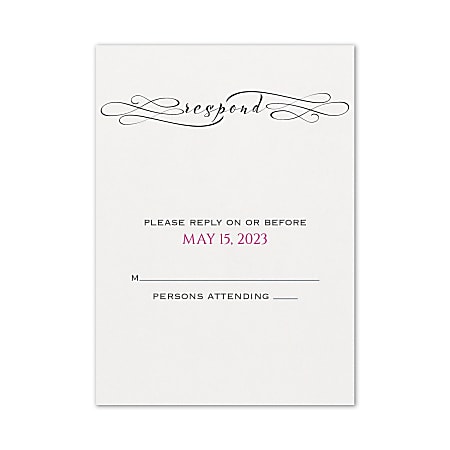 Custom Wedding Event Response Cards With Envelopes Splendid Script 3 12 ...