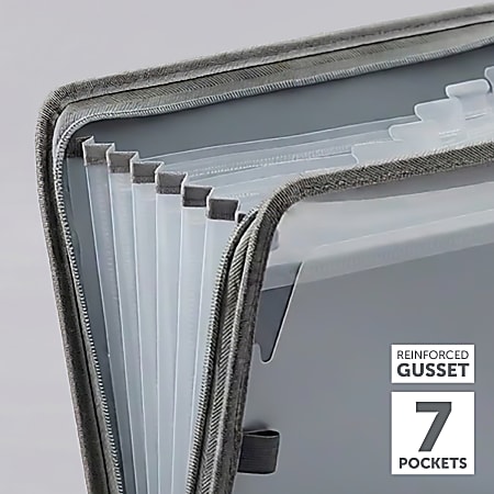 Office Depot Brand 7 Pocket Expanding Organizer With Zip Closure Letter ...