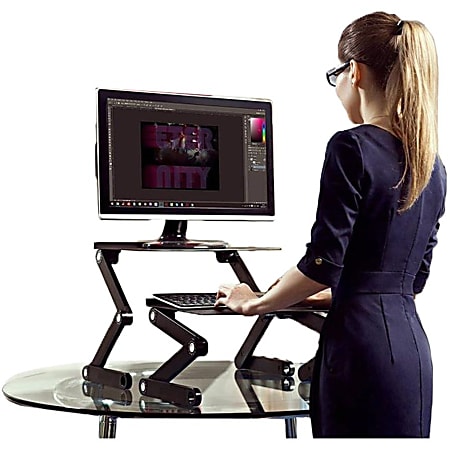 Uncaged Ergonomics WorkEZ Standing Desk laptop stand up desk converter ...