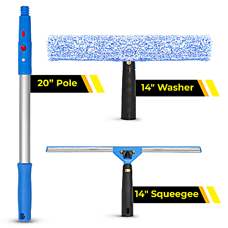 Gritt Commercial Pro Window Washing Kit With Squeegee Washer And Pole ...