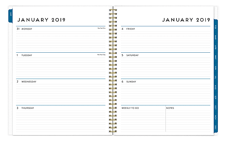 Blue Sky WeeklyMonthly Planner 8 12 x 11 Citrine January 2019 to ...