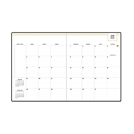 Planning Calendar DD Black FL 8x10 AY26 27 Bookbound - Office Depot