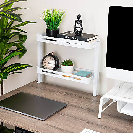 Mind Reader 2 Tier Desk Organizer With ClampAccessory Shelf 15 12 H x 5 ...