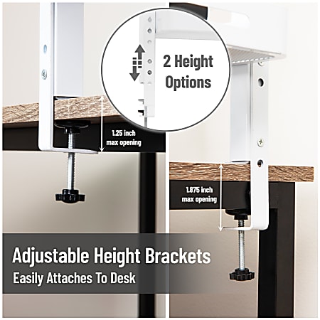 Mind Reader 2 Tier Desk Organizer With ClampAccessory Shelf 15 12 H x 5 ...