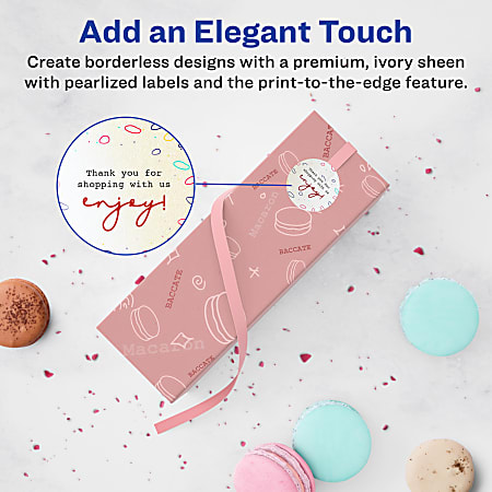 Avery Pearlized Permanent Labels With Sure Feed 94503 PIP100 Round 12 ...