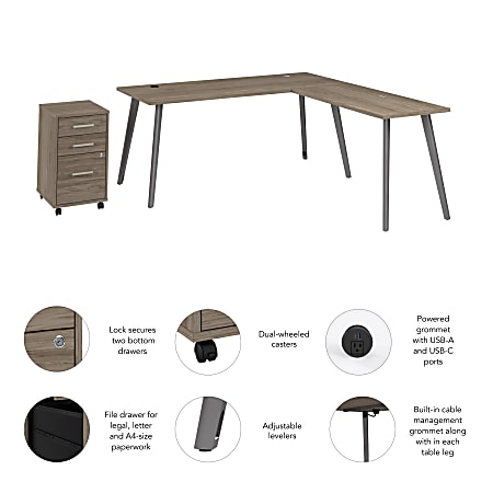 WorkPro Motiva 72 W Modern L Shaped Office Desk With Rolling File ...