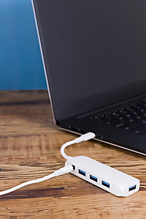 Ativa 4 Port USB C 3.0 Hub White 41508 - Office Depot