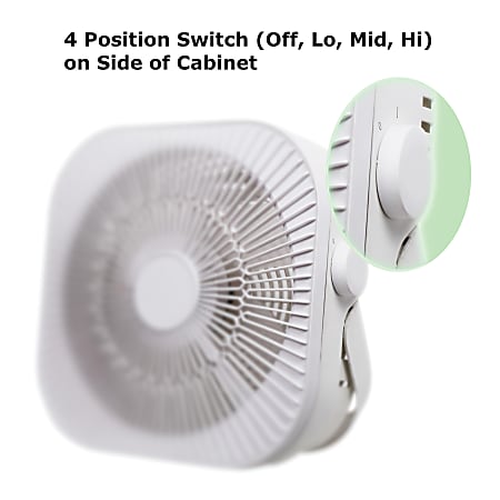 Optimus 2 Speed 40W 12 Box Fan 4 516 H x 13 14 W x 12 58 D White ...