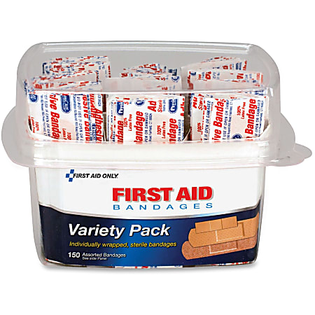 PhysiciansCare First Aid Bandages Assorted Sizes Box Of 150 - Office Depot
