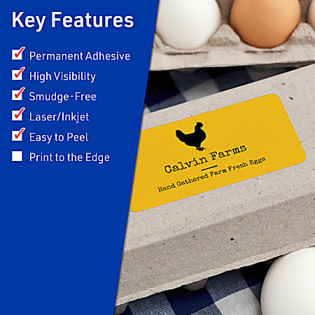 Avery Printable Labels With Sure Feed Technology 94207 BYP80 Rectangle ...