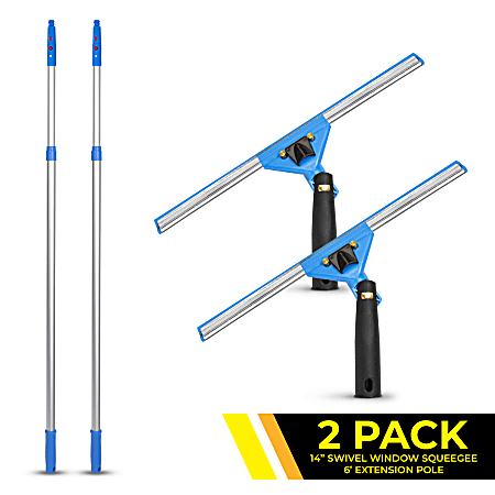 Gritt Commercial Swivel Window Squeegee And Telescopic Pole Window ...