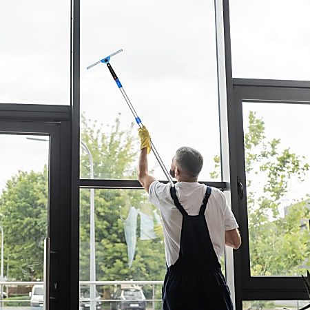 Gritt Commercial Swivel Window Squeegee And Telescopic Pole Window ...