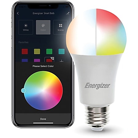 Energizer A19 Smart Multiwhite and Multicolor LED Bulb 11.50 W 60 W ...