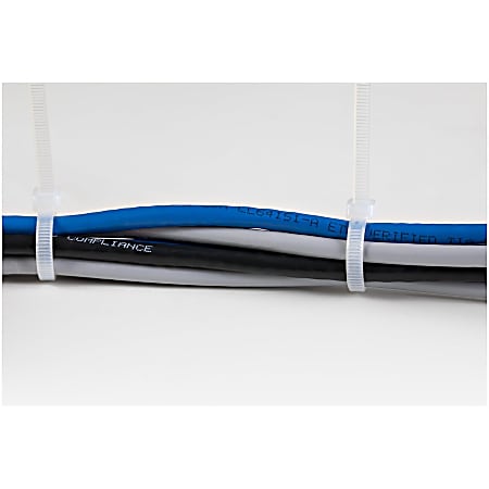 StarTech.com 100 Pack 8 Cable Ties White Large NylonPlastic Zip Ties ...