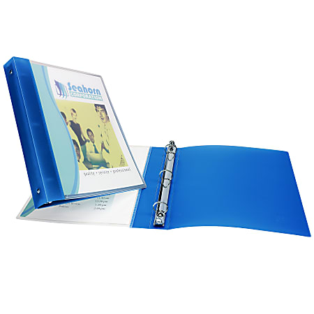 Avery Flexible View 3 Ring Binder 1 Round Rings Blue 1 Binder Office Depot