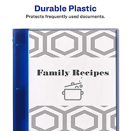 Avery Flexible View 3 Ring Binder 1 Round Rings Blue 1 Binder - Office ...