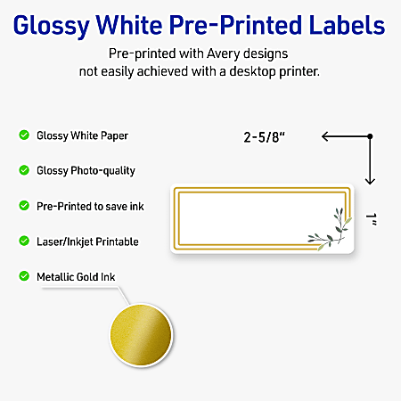 Avery Print To The Edge Labels Sure Feed S00 D2K PRWGP10 1 x 2 58 ...